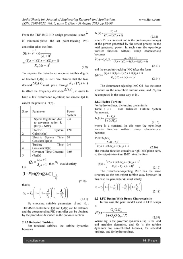 Study of PID Controllers to Load Frequency Control Systems with Various Turbine Models | PDF ...