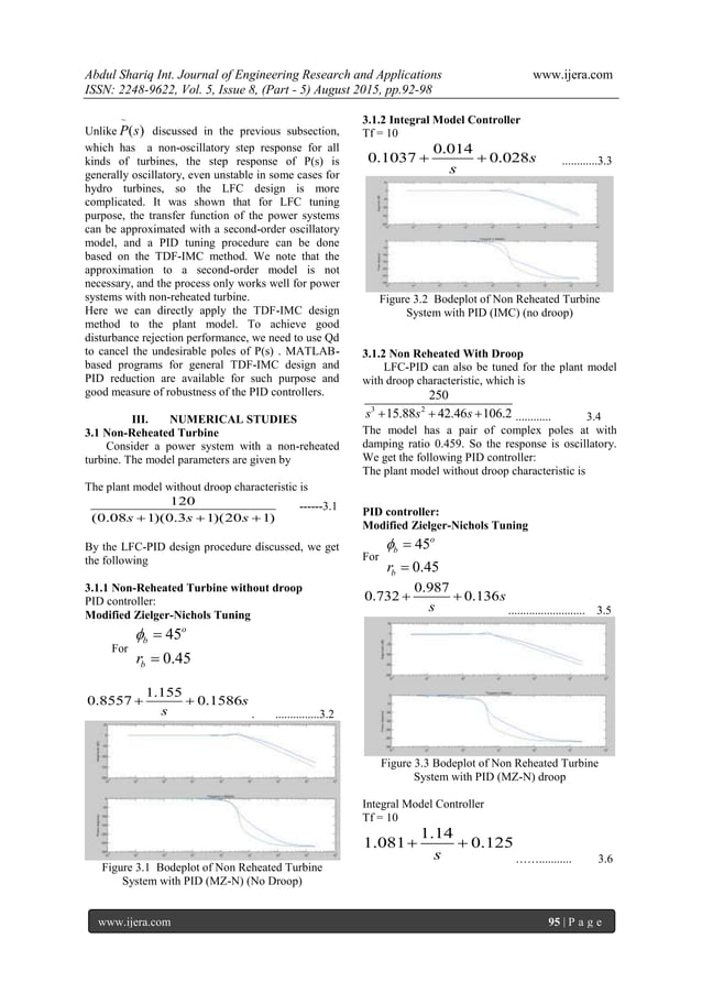 Study of PID Controllers to Load Frequency Control Systems with Various Turbine Models | PDF ...