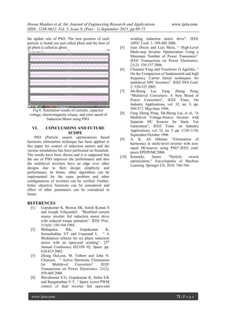 THD Analysis in Multilevel Inverter Fed Induction Motors Using Particle ...