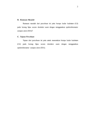 Cara uji kadmium (cd) secara asam dengan spektrofotometer serapan atom ...