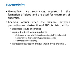 Drugs used in haematological disorders | PPTX
