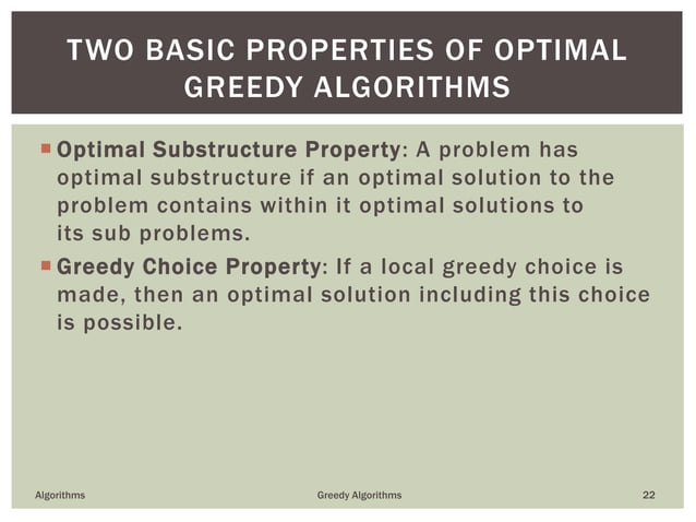 Greedy Algorithms | PPTX | Programming Languages | Computing