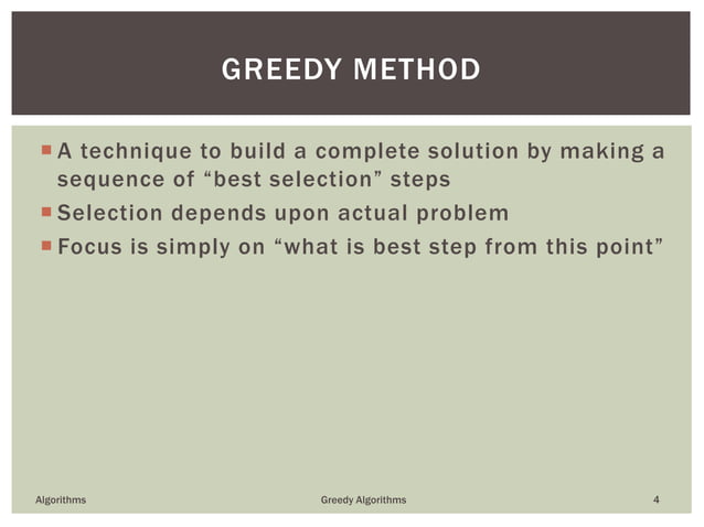 Greedy Algorithms Pptx Programming Languages Computing