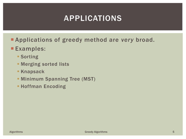 Greedy Algorithms | PPTX | Programming Languages | Computing
