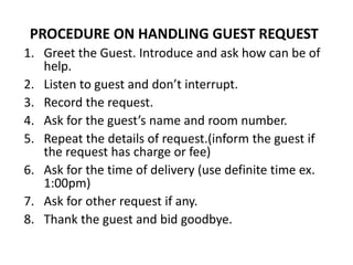 Housekeeping; Handling Guest Request and Complaints.pptx