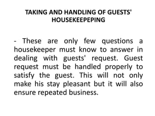 Housekeeping; Handling Guest Request and Complaints.pptx