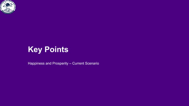 L 5 Happiness and Prosperity – Current Scenario v2.ppt | Family and ...