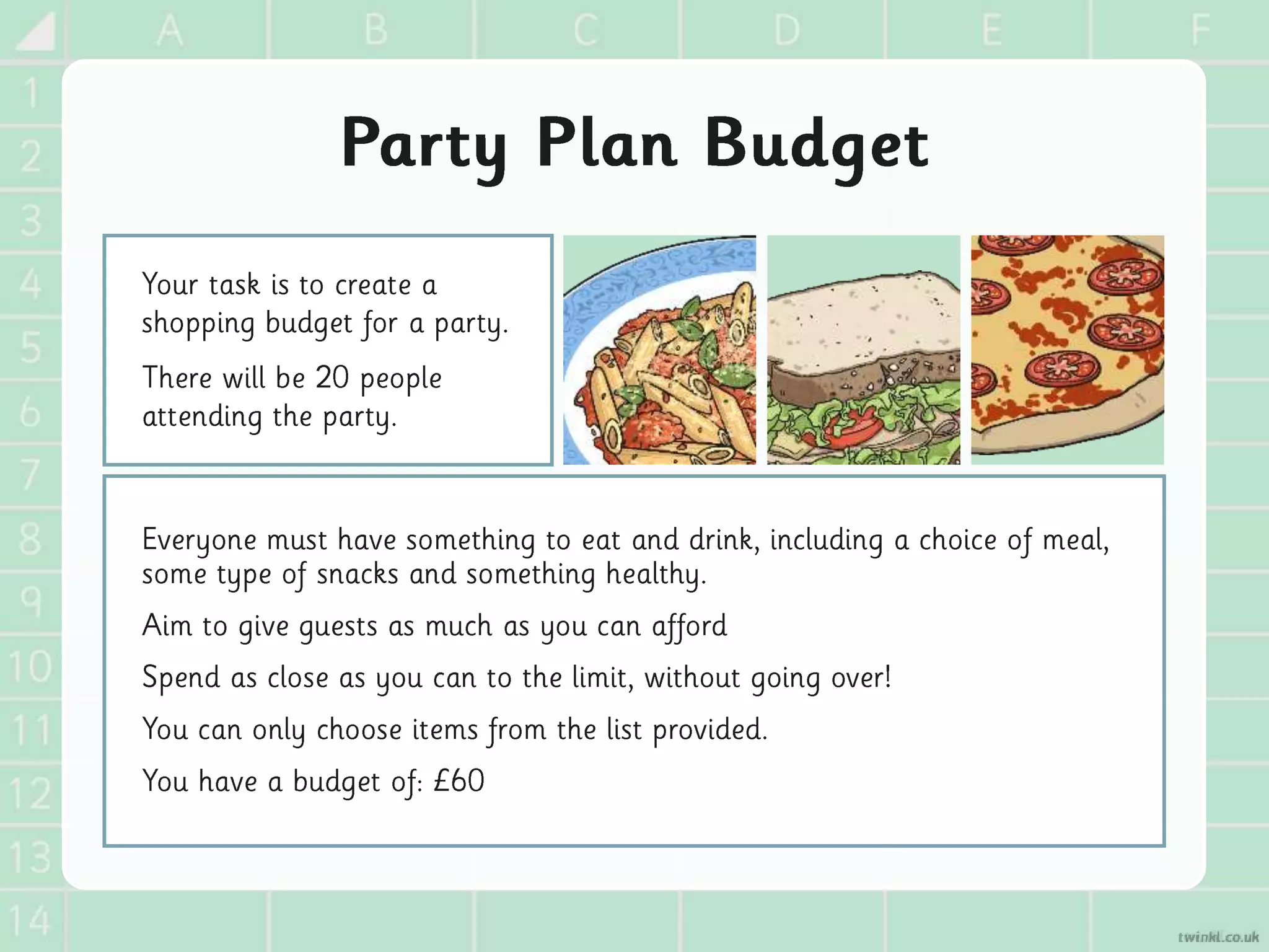 L5 lesson presentation party plan budget | PPT