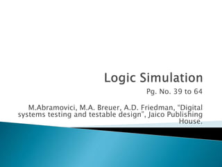 VLSI Testing : Logic Simulation Part 1.pptx | Programming Languages ...