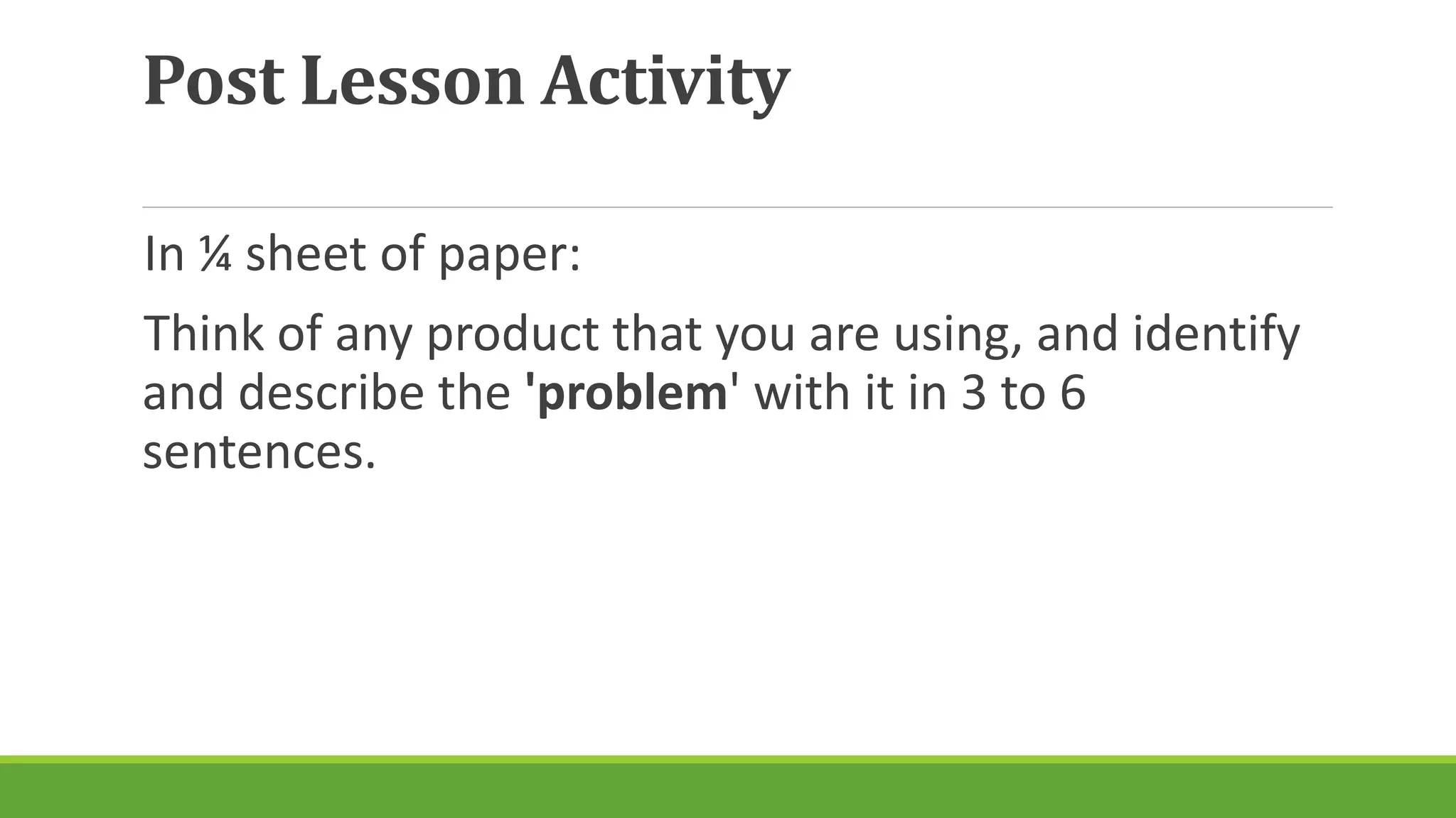 Development of A Business Plan - Identifying a Market Problem | PPTX