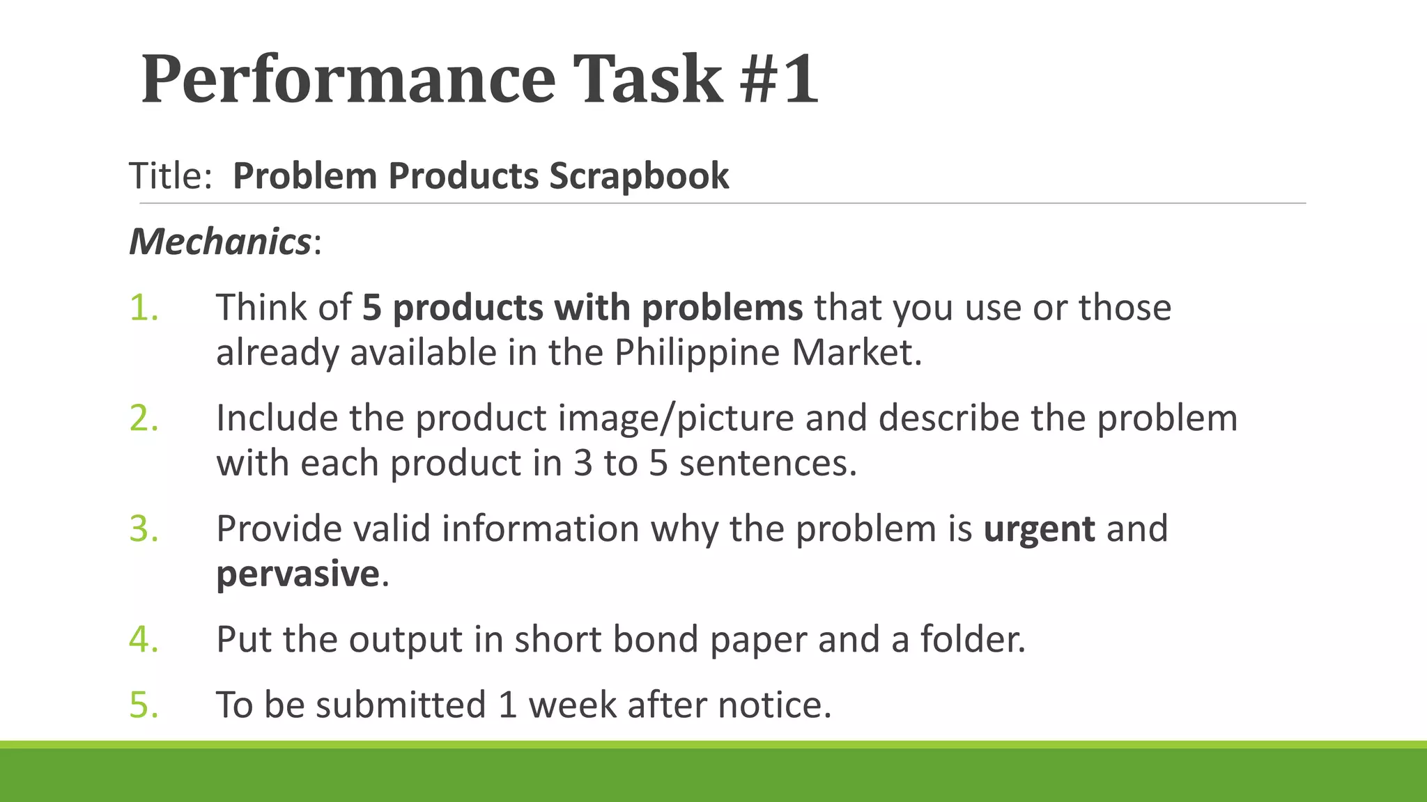 Development of A Business Plan - Identifying a Market Problem | PPTX