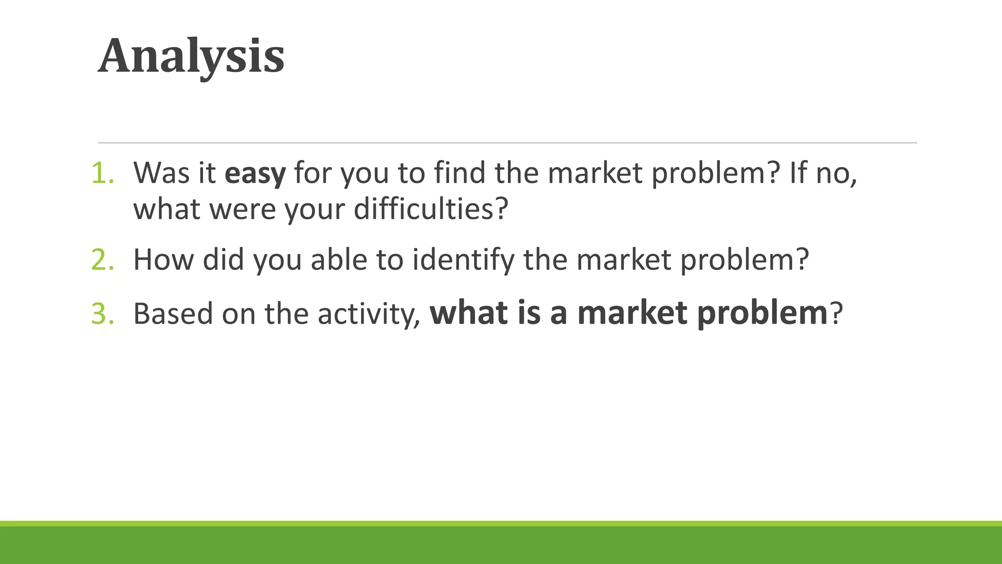 Development of A Business Plan - Identifying a Market Problem | PPTX