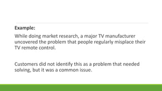 Development of A Business Plan - Identifying a Market Problem | PPTX