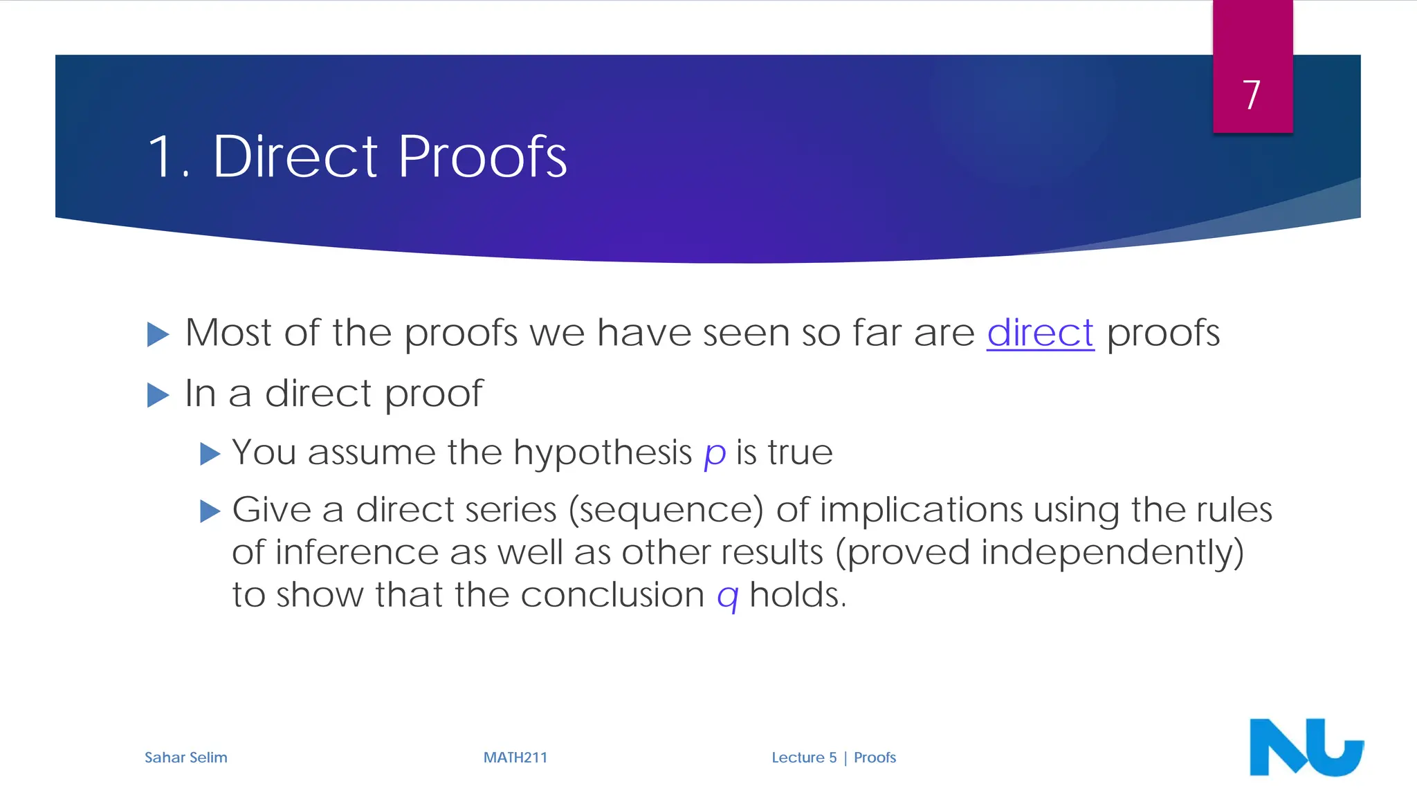 Discrete Mathematics: Lecture 5 - Proofs | PDF