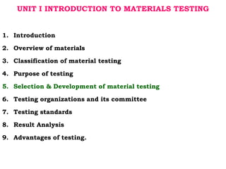 L5 selection and development of material testing | PPT
