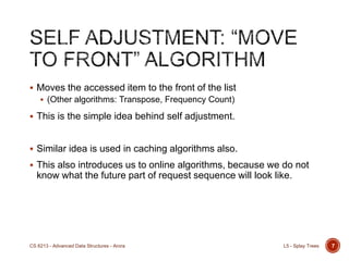 Splay Trees and Self Organizing Data Structures | PPT