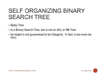 Splay Trees and Self Organizing Data Structures | PPT