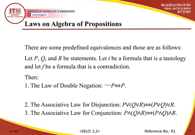 (L5)(U3)Laws of Algebra of Propositions.pdf | Educational Assessment ...
