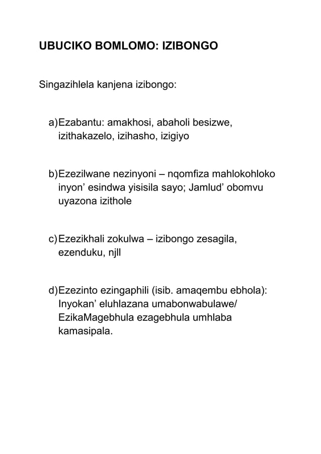 L5 ubuciko bomolomo buyaphila izigaba zokukhula | DOC