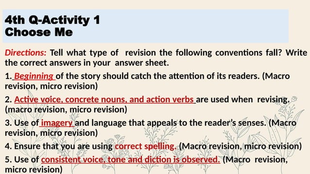 L#6- Revising the draft- Creative Non fiction | PPTX