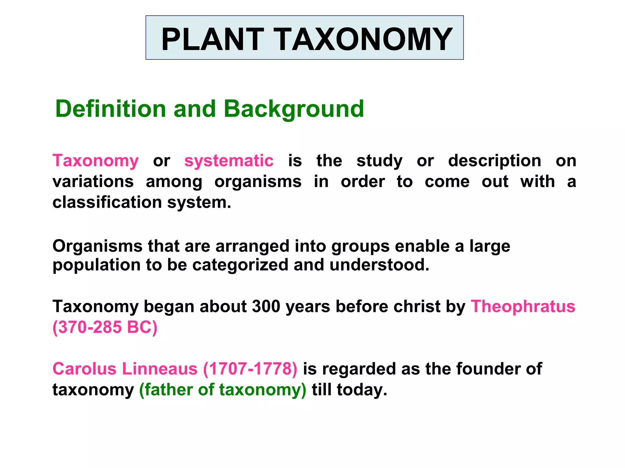 Plant taxonomy | PPT
