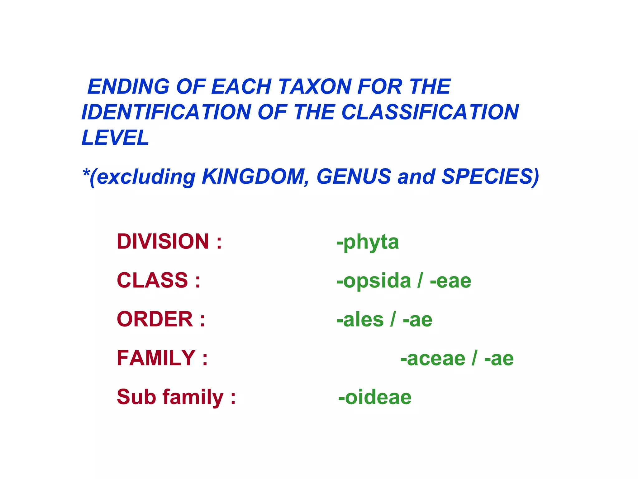 Plant taxonomy | PPT