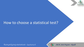 Choosing a statistical test | PDF