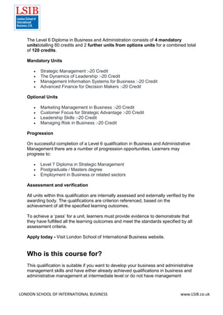 ATHE Level 6 Diploma in Business Management (120 credits) | PDF