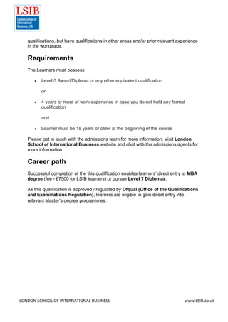 ATHE Level 6 Diploma in Business Management (120 credits) | PDF