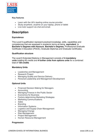 Level 6 Extended Diploma in Business Management | PDF