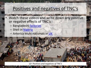 L6 2014 pro and cons tnc's | PPTX