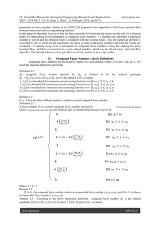 Solving Fuzzy Maximal Flow Problem Using Octagonal Fuzzy Number | PDF