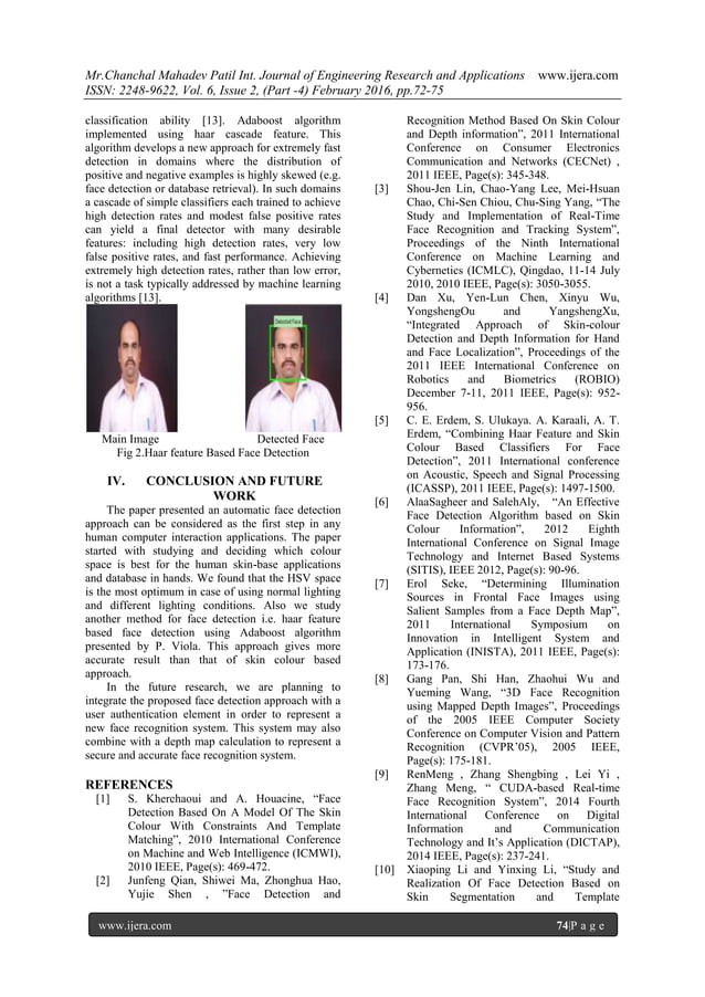 Skin colour information and Haar feature based Face Detection | PDF