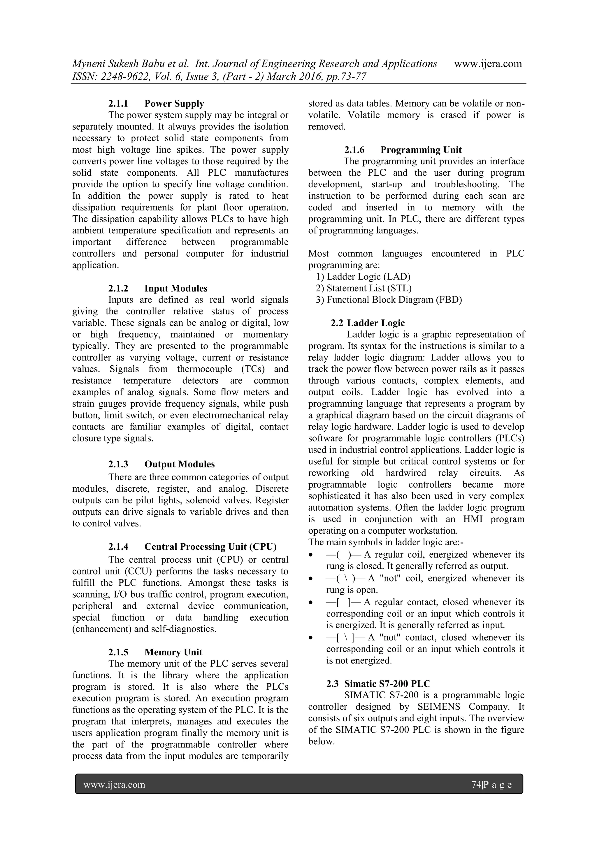 Implementation of T-Junction Traffic Light Control System Using Simatic S7-200 PLC | PDF