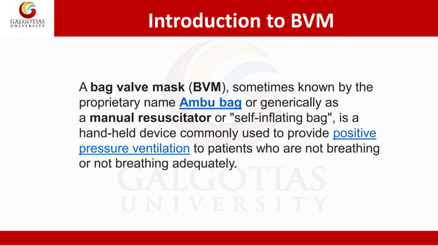 Chockinf and ventilation including Use of BVM | PDF