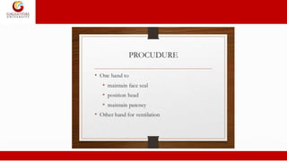 Chockinf and ventilation including Use of BVM | PDF