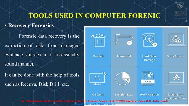 L6 Digital Forensic Investigation Toolspptx Databases Computer