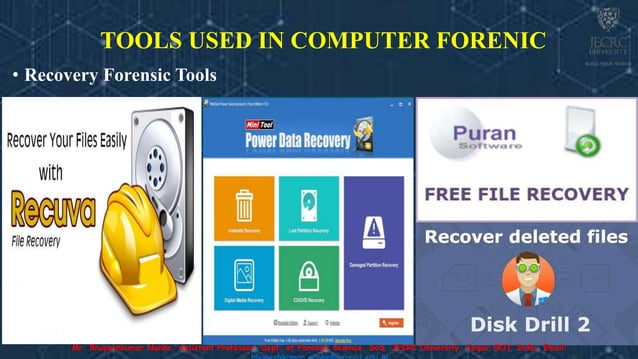 L6 Digital Forensic Investigation Toolspptx Databases Computer