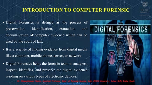 L6 Digital Forensic Investigation Toolspptx Databases Computer