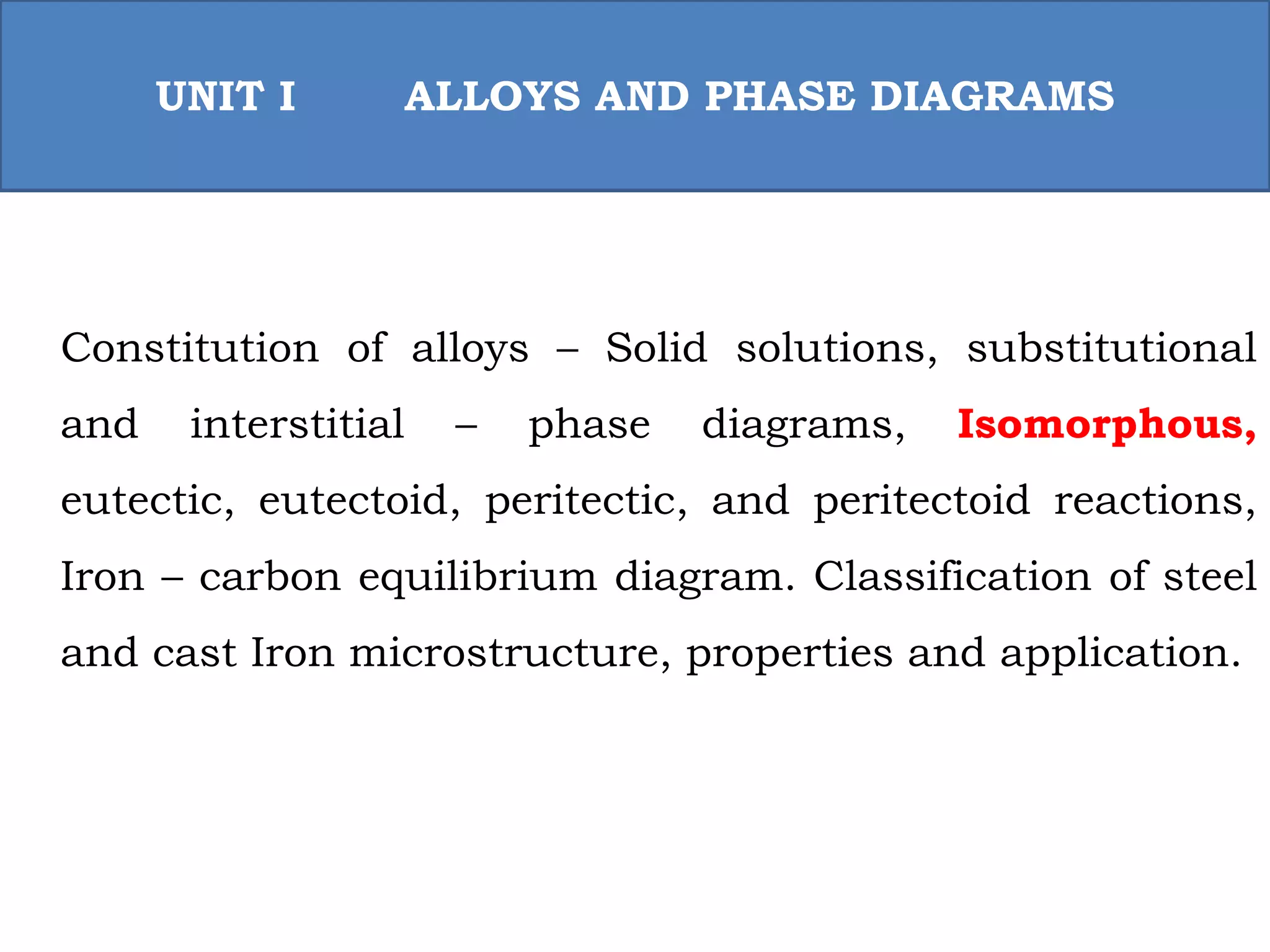 ME8491 ENGINEERING METALLURGY - UNIT 1 | PPT