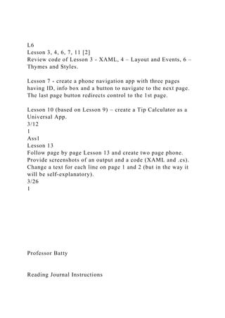 L6Lesson 3, 4, 6, 7, 11 [2]Review code of Lesson 3 - XAML, 4 –.docx