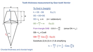 L6 measurement of gear tooth | PPTX