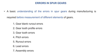 L6 measurement of gear tooth | PPTX