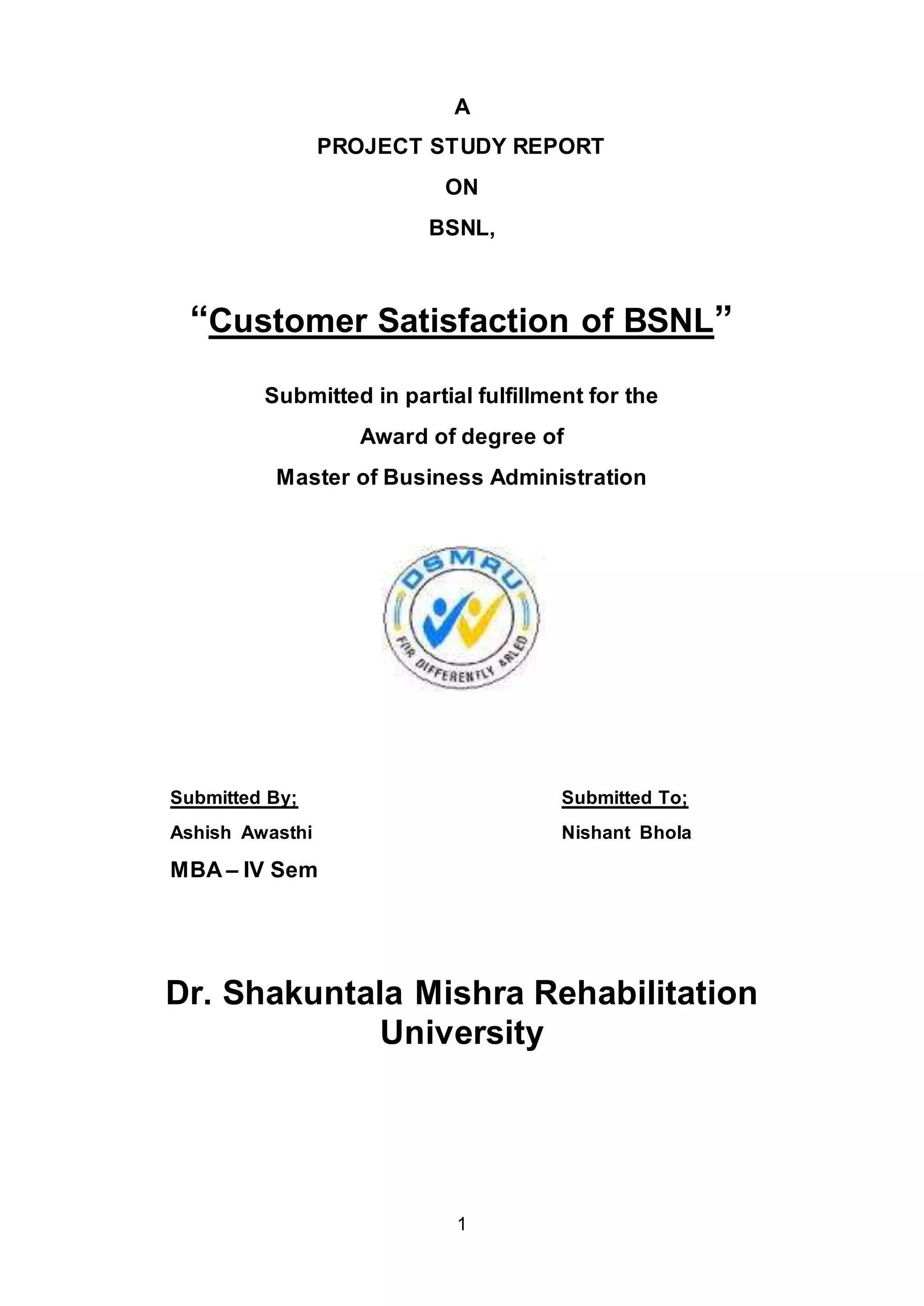 Customer satisfaction of bsnl | DOCX