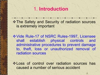 L6 safety and security of radiation sources | PPT | Logistics and ...