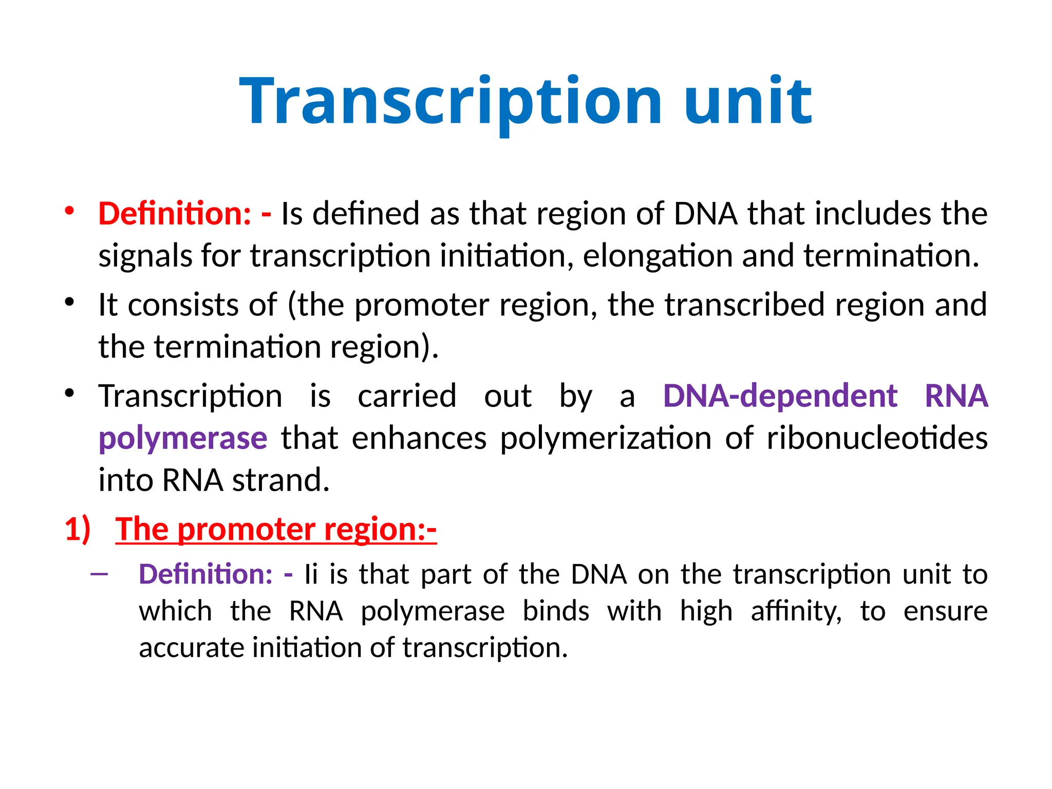 L6 Transcription and RNA synthesisq.pptx | Genetics | Science
