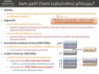 Počítačové sítě I, lekce 7: Přístupové metody | PPTX