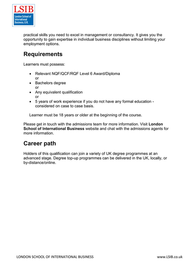 Diploma in Accounting and Finance (SCQF Level 11/ RQF Level 7) | PDF