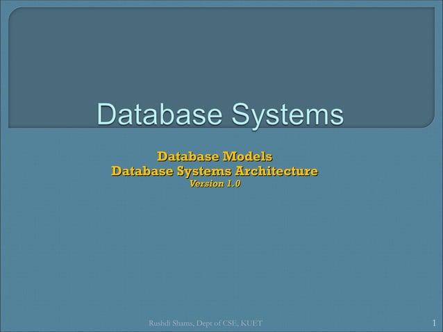 L7 data model and dbms architecture | PPT