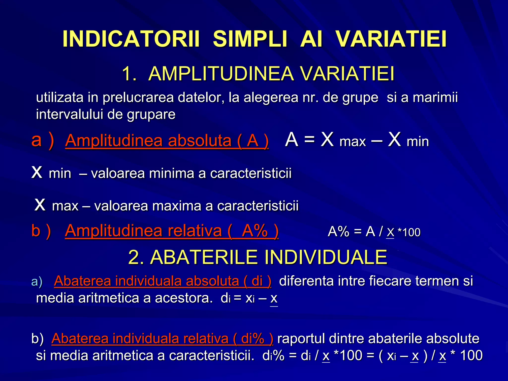 Indicatori statistici | PPT